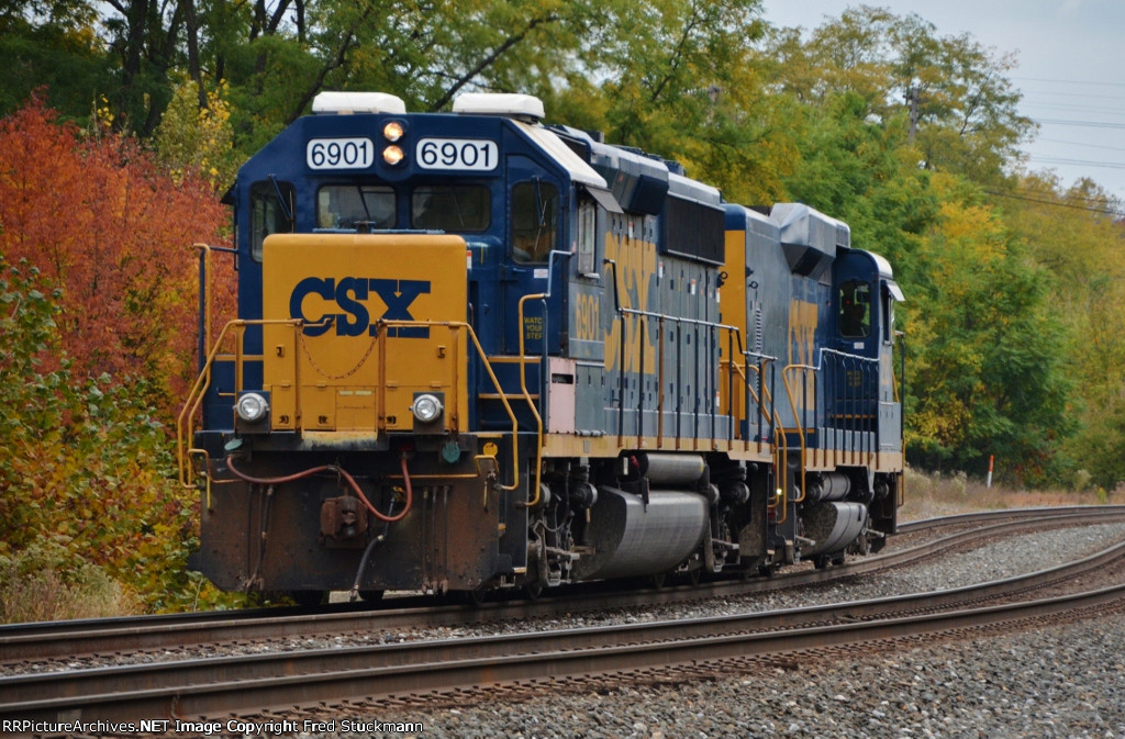 CSX 6901 & 2251 head east at AY.